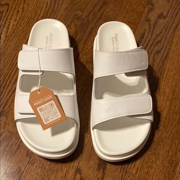 project clout | Shoes | Project Cloud Memory Foam White Slide Sandals ...